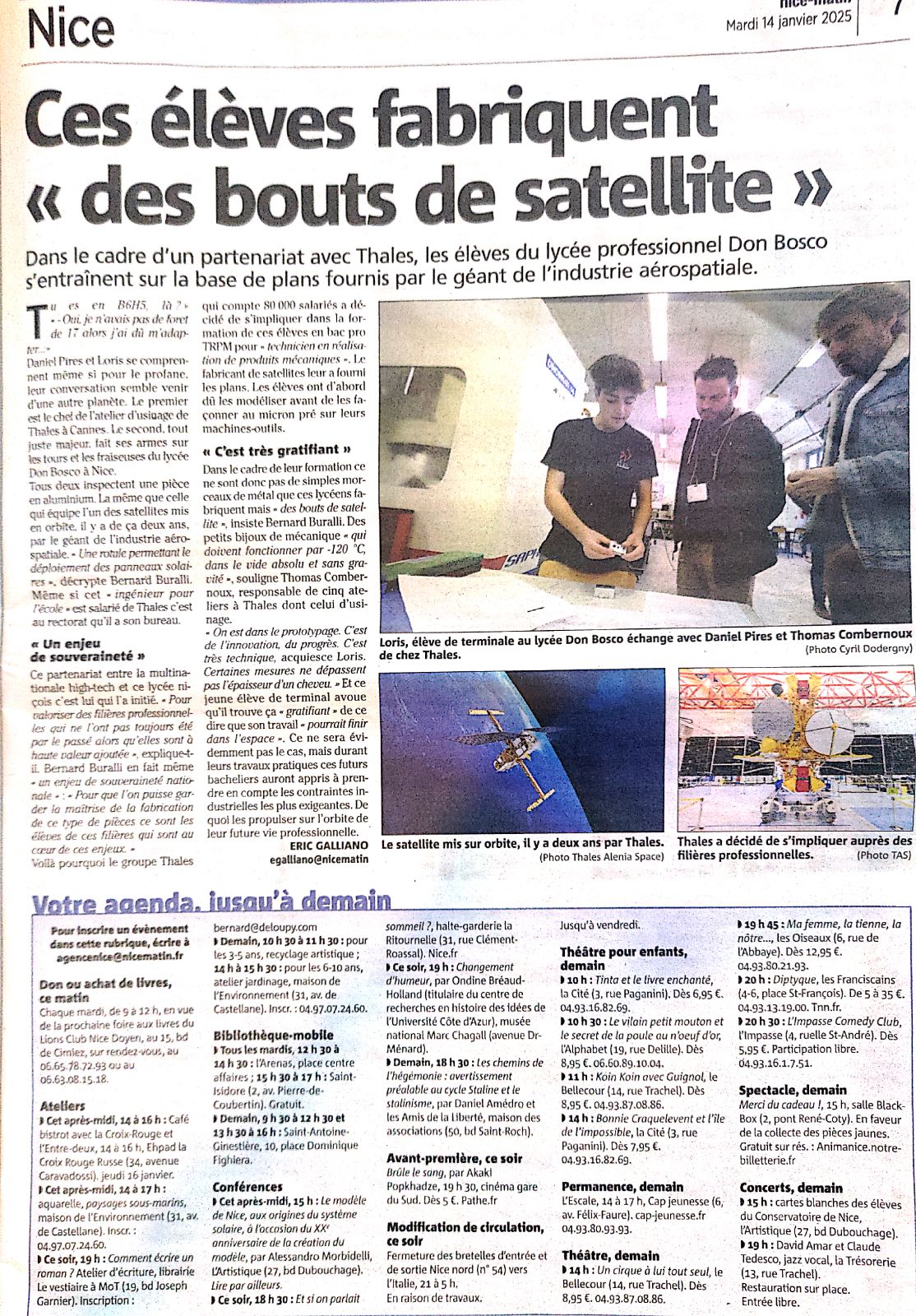 Nice Matin en reportage à Don Bosco : ces élèves fabriquent « des bouts ...